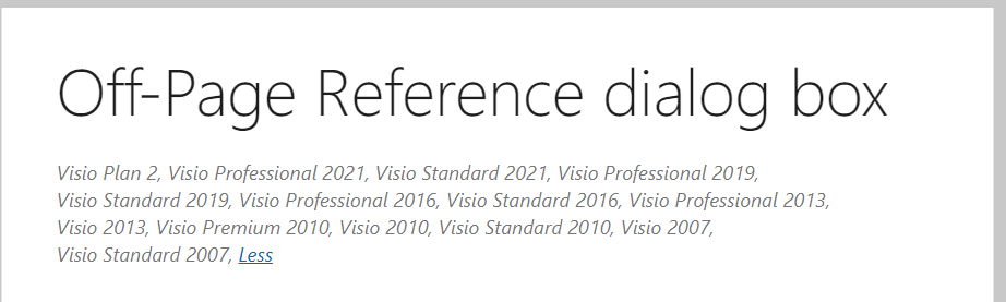 Off page reference in visio web - Microsoft Q&A