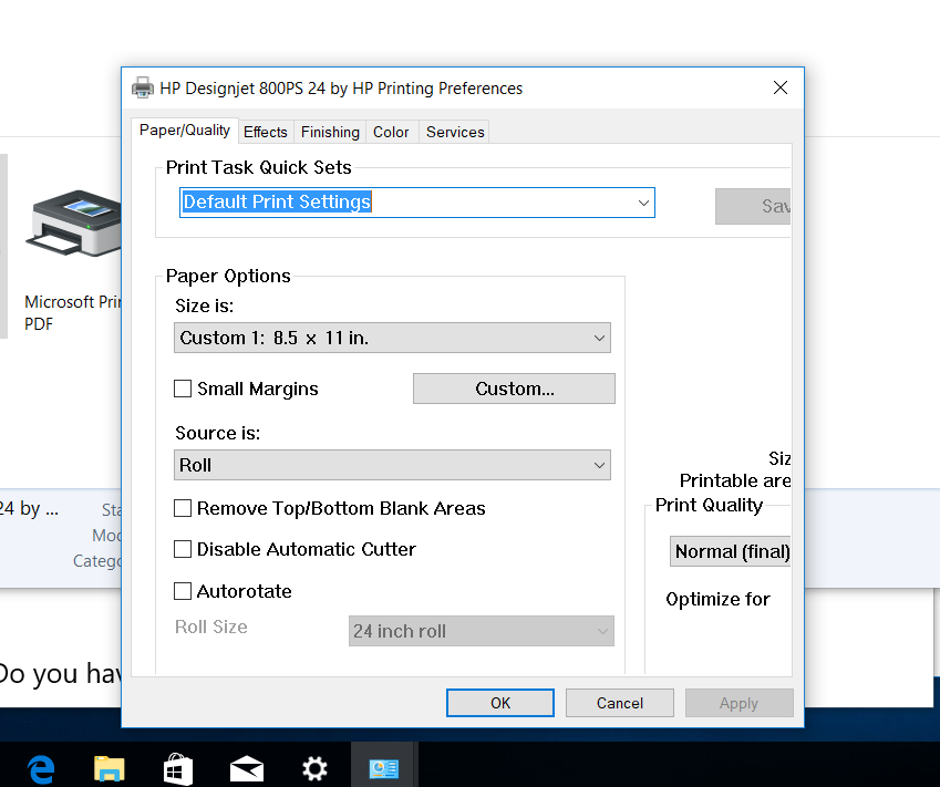 Printing preferences zoomed in - Microsoft Q&A