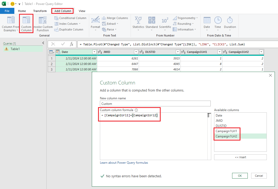 Help with automating a table with two rows of similar data into one row ...