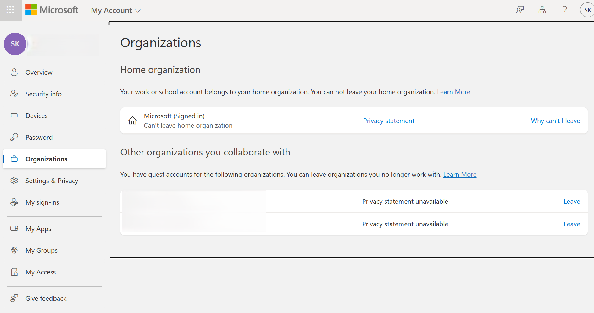 When trying to login to Azure Portal App Registrations, I log in to my personal MS account, but ...