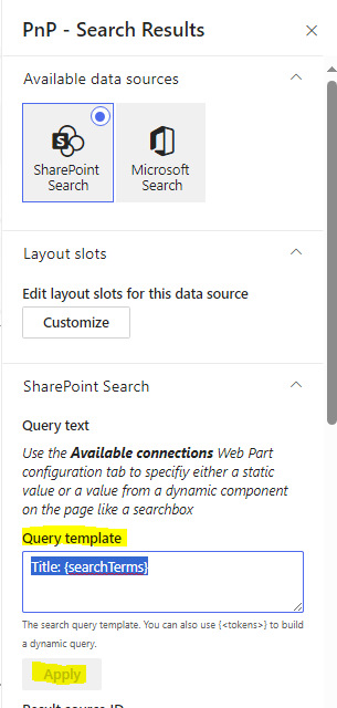 How to configure PnP search query to hit Title and Summary Property in SharePoint Online ...
