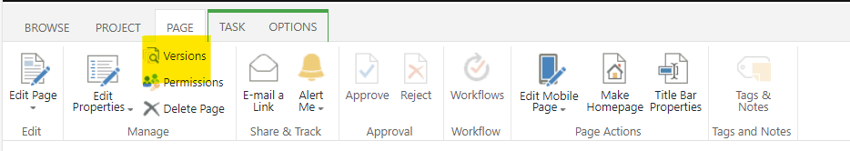 how to retrieve the previous published version of the project plan from ...