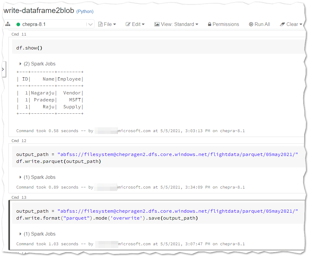 writing to parquet creates empty blob - Microsoft Q&A writing to parquet creates empty blob - Microsoft Q&A