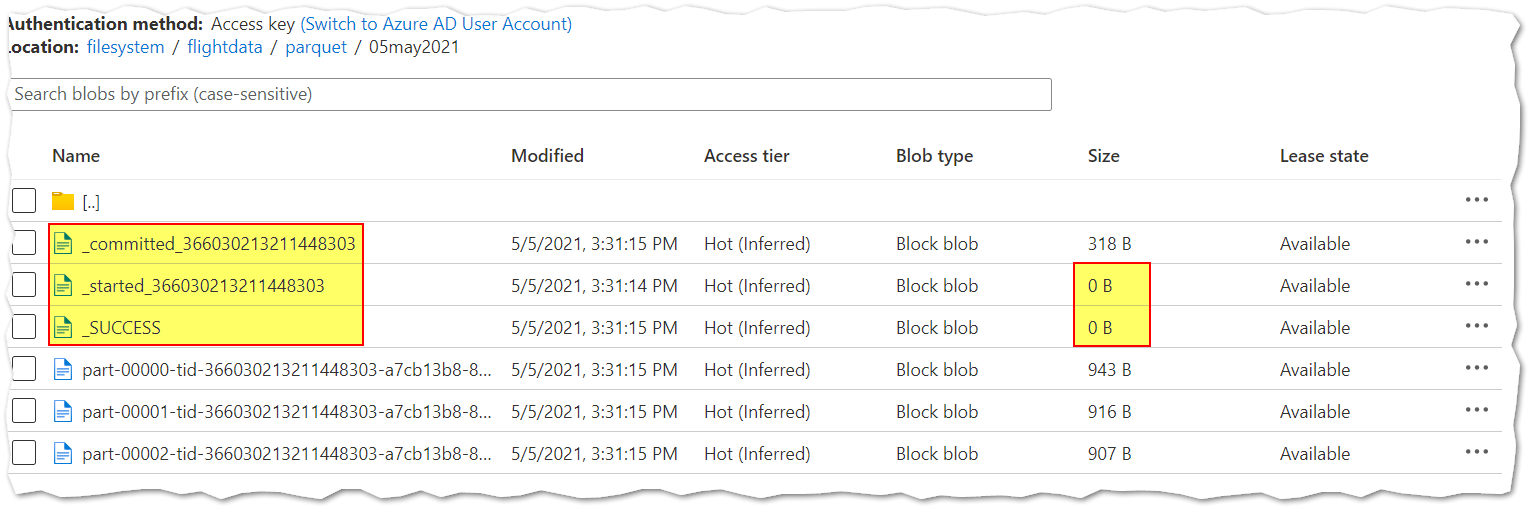 writing to parquet creates empty blob - Microsoft Q&A writing to parquet creates empty blob - Microsoft Q&A