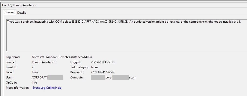Unable to use msra /offerra under Windows 10 21H2 - Microsoft Q&A