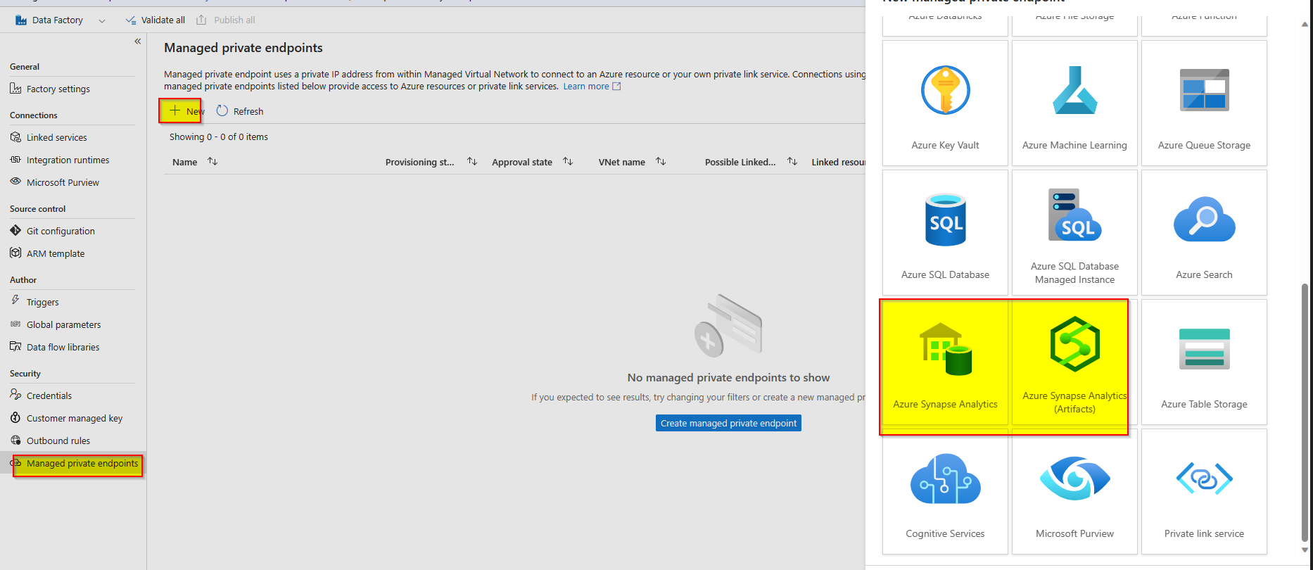 Using Azure Synapse Analytics and Data Factory with a Managed Virtual Network - Microsoft Q&A