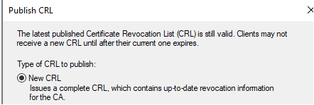 Whfb broke after CRL expired - Microsoft Q&A