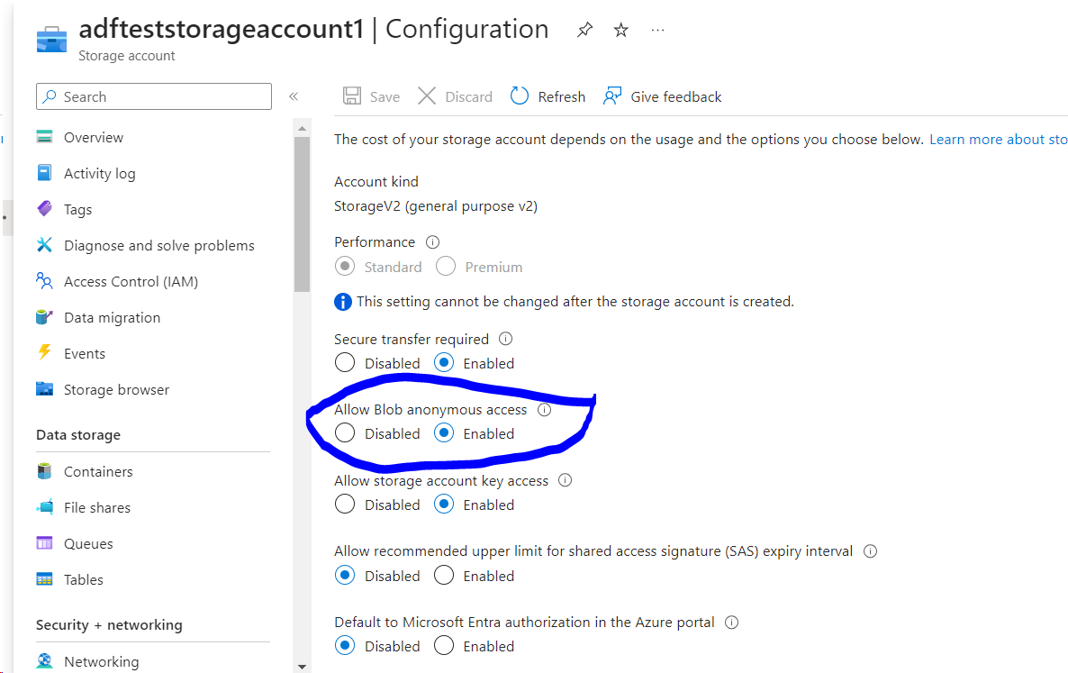 Even after enabling Blob acess still my container acess is blocked,i observed after enabling ...
