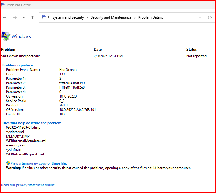 PC unexpected shut down - Microsoft Q&A