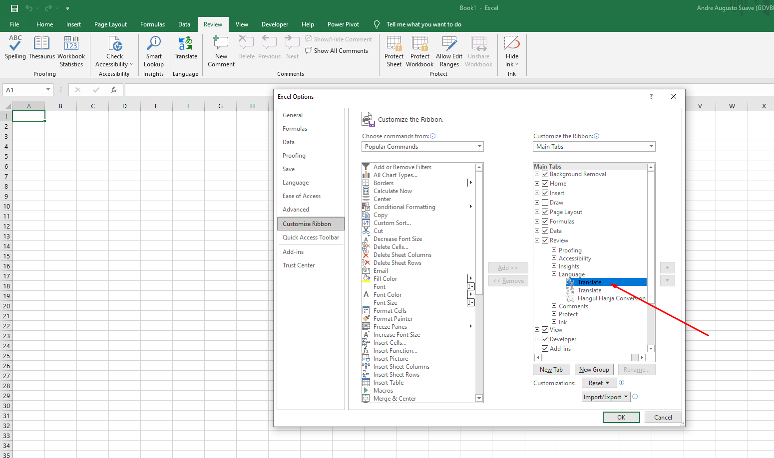 Microsoft Excel - Review Tab - Translate - Microsoft Q&A