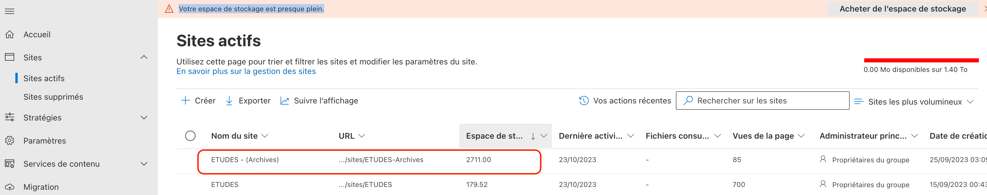 How to update Sharepoint data storage ? - Microsoft Q&A