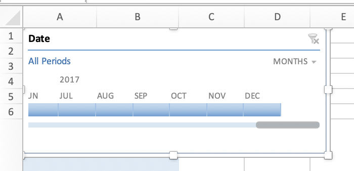 Excel - Pivot Table slicer changed for a date field from date to month ...