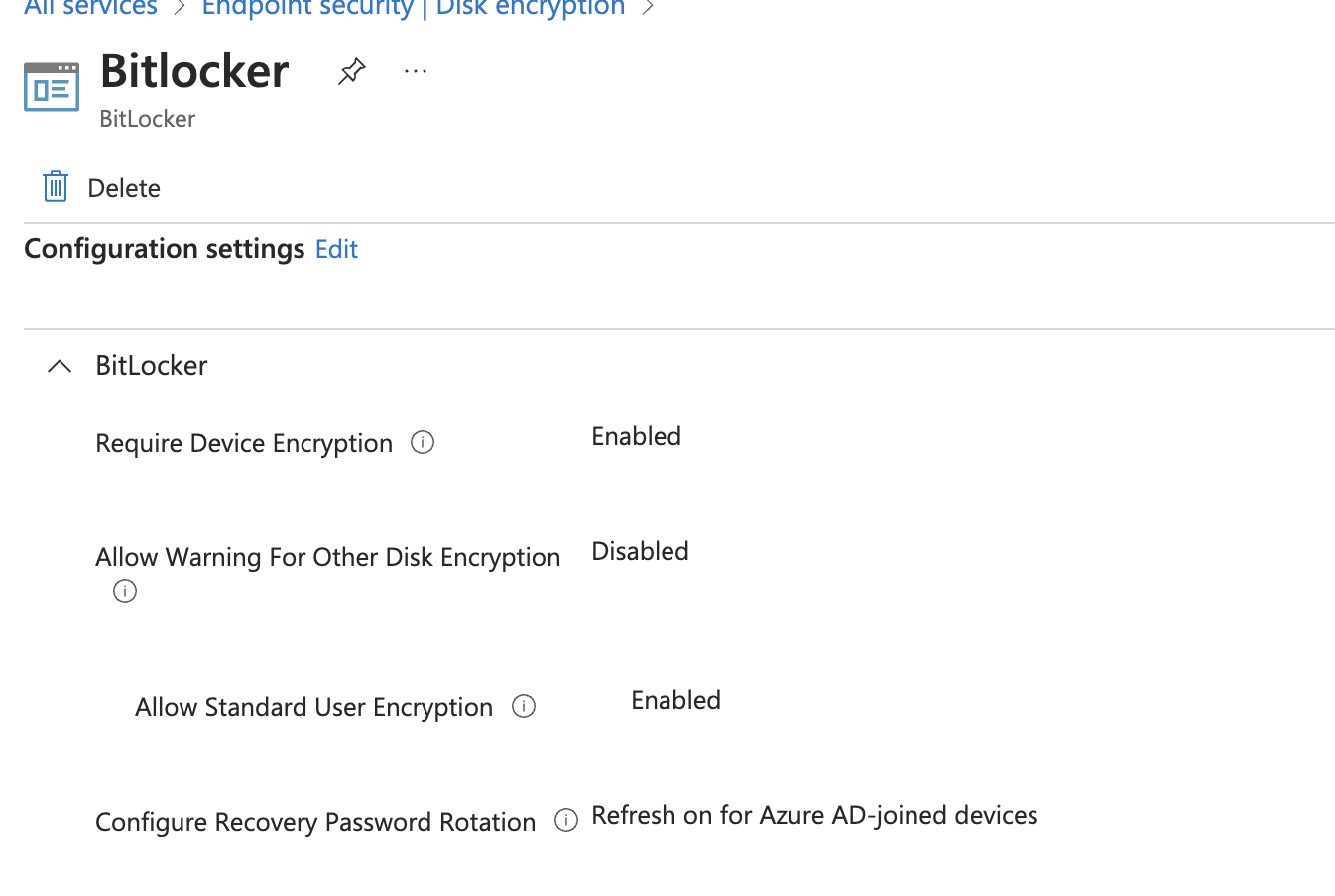 Bitlocker enable - intune - how to confirm its enabled - Microsoft Q&A