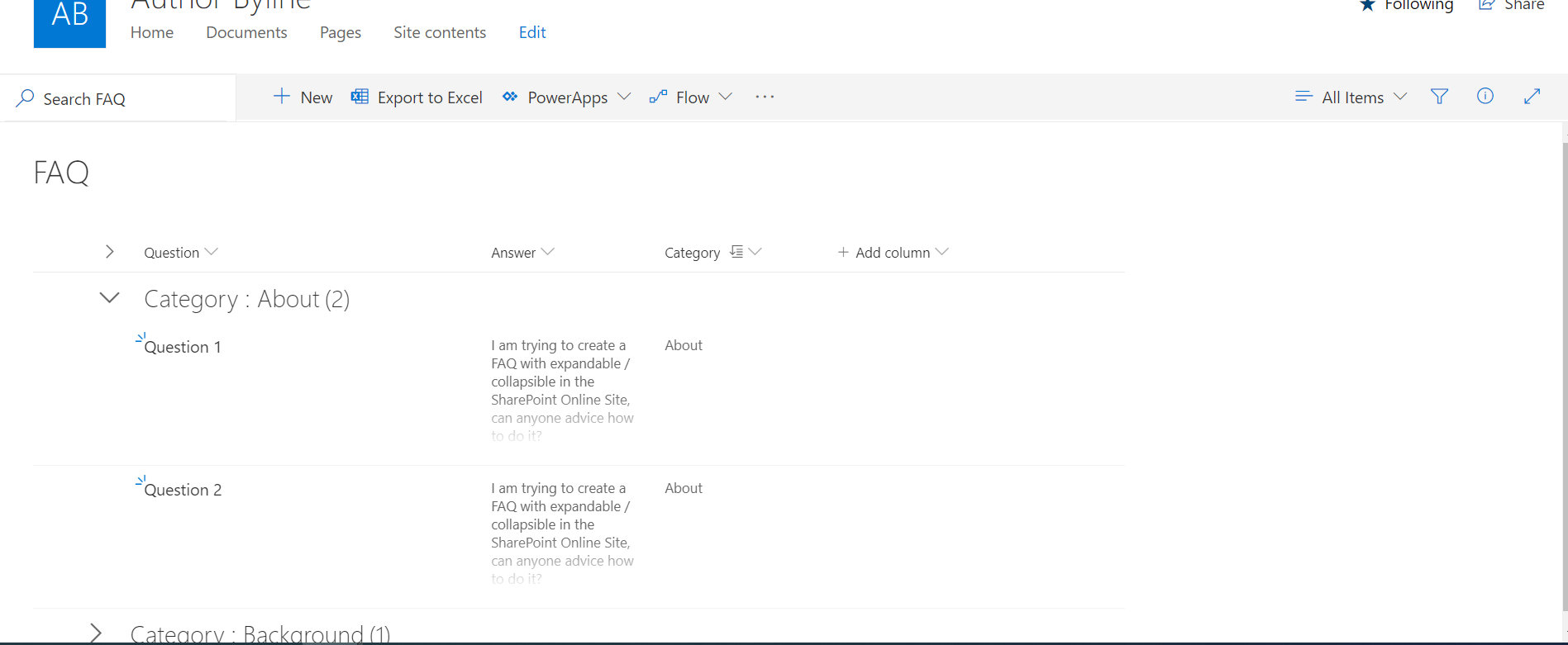SPO FAQ Web Part - Microsoft Q&A