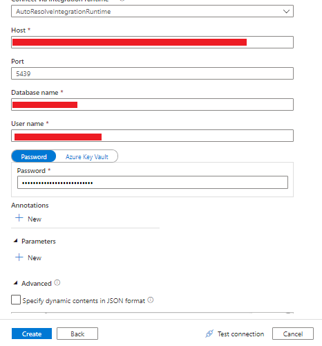 Connection to AWS RedShift (SSL enabled) from Azure ADF Linked Services - Microsoft Q&A
