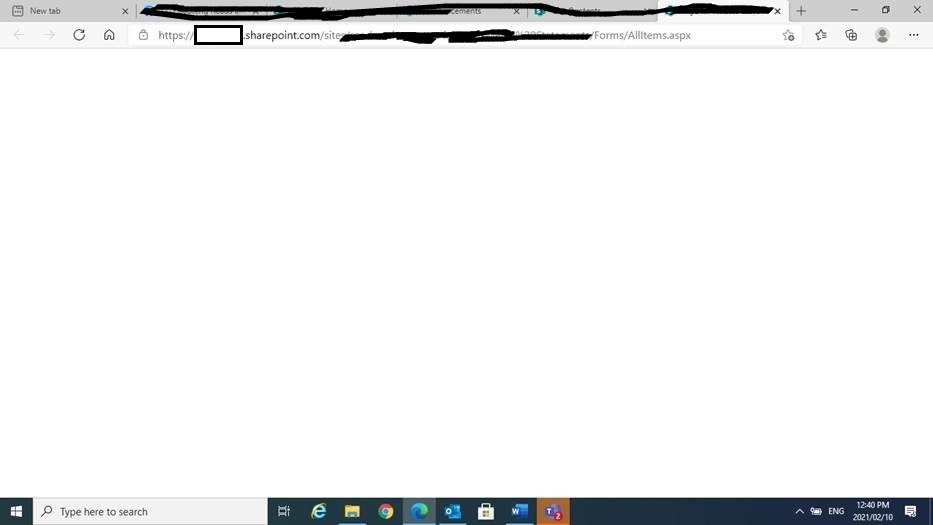A blank page when opening documents in SharePoint online site ...