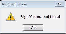 Style Comma not found error message - Microsoft Q&A