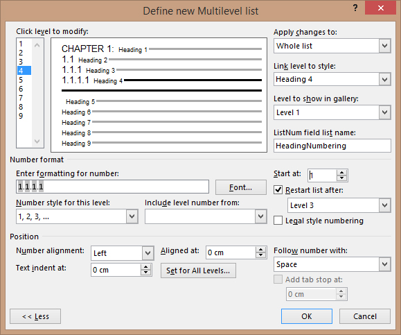 Multilevel list doesn't continue in level 4 - Microsoft Q&A