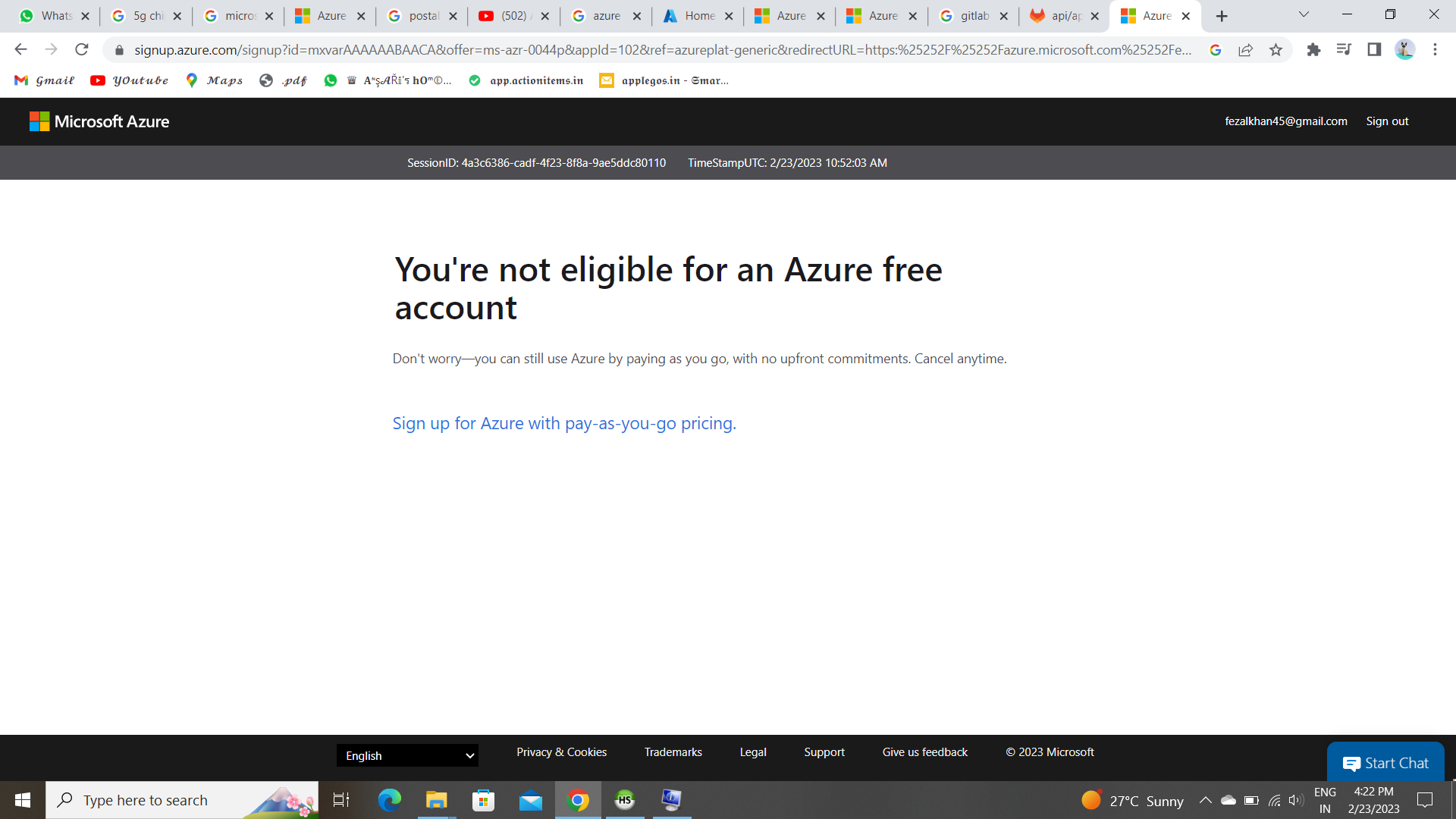 how to start Free Account - Microsoft Q&A