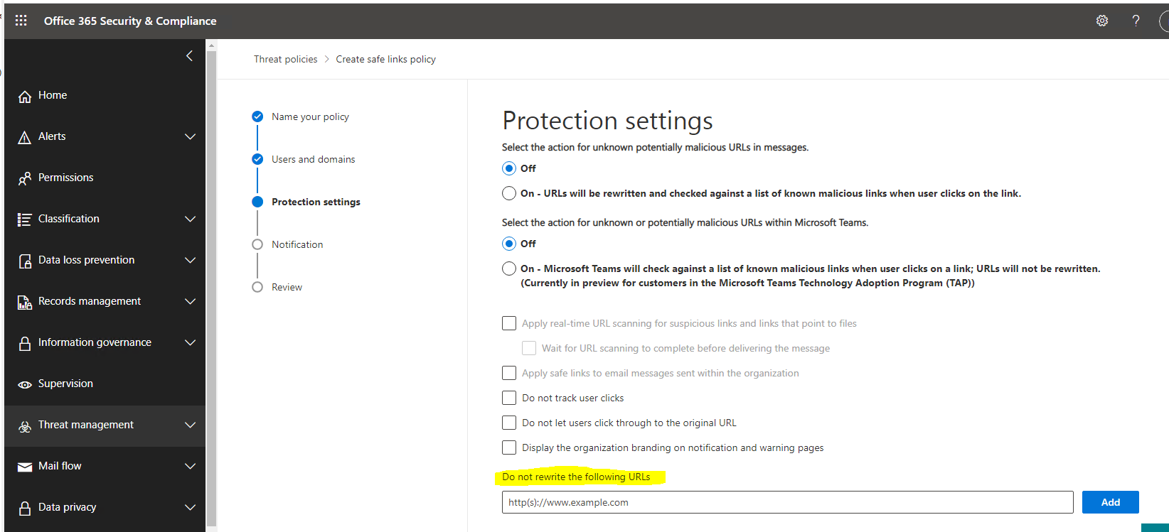 Exchange Online Protection scanning Unsubscribe links - Microsoft Q&A