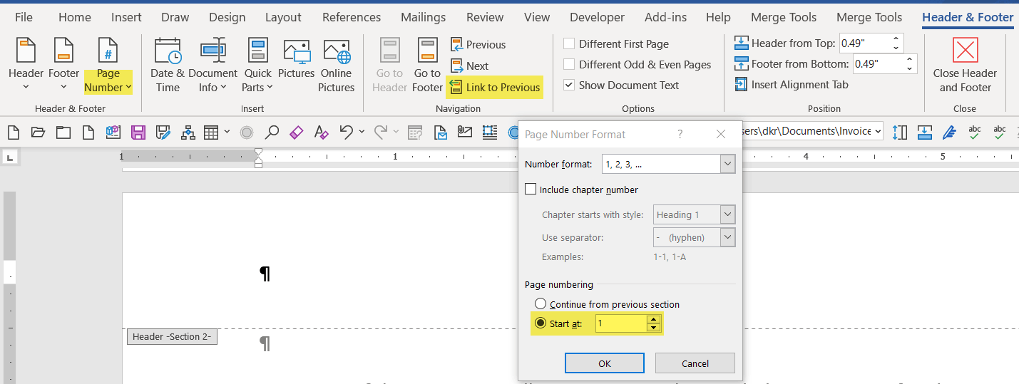 Book manuscript Page Numbering - Microsoft Q&A