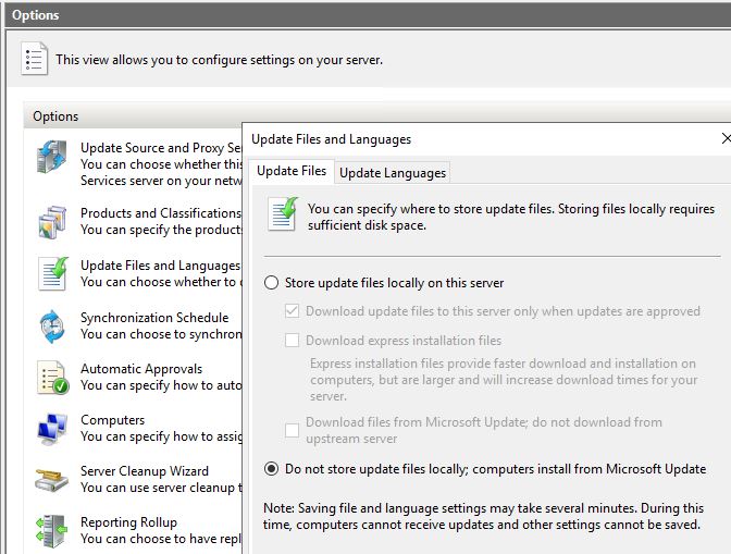 Wsus Connection Error Cant Load Updates Or Cleanup Wizard