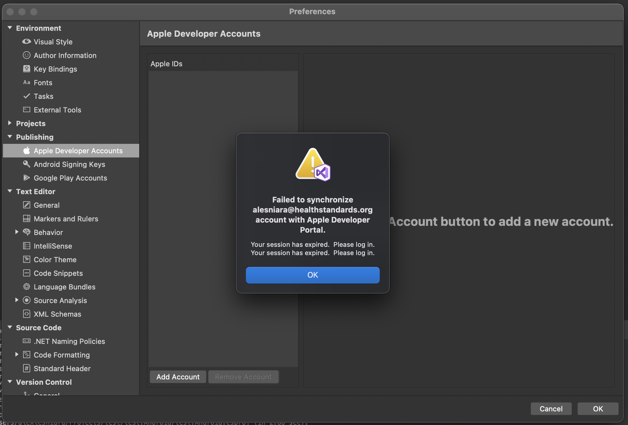 VS2019 iOS Bundle Signing Automatic Provisioning - Add Account 2FA ... VS2019 iOS Bundle Signing Automatic Provisioning - Add Account 2FA ...