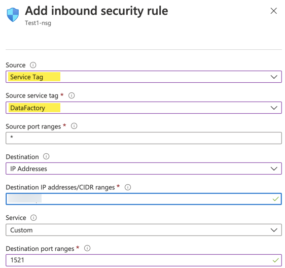 How to define a inbound security rule in a NSG defining source as an ...