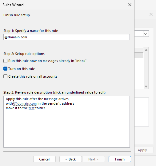 Outlook rule to auotmatically sort emails from a specific company or ...