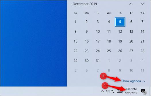 Calendar/Agenda Shortcut in Notification menu - Microsoft Q&A