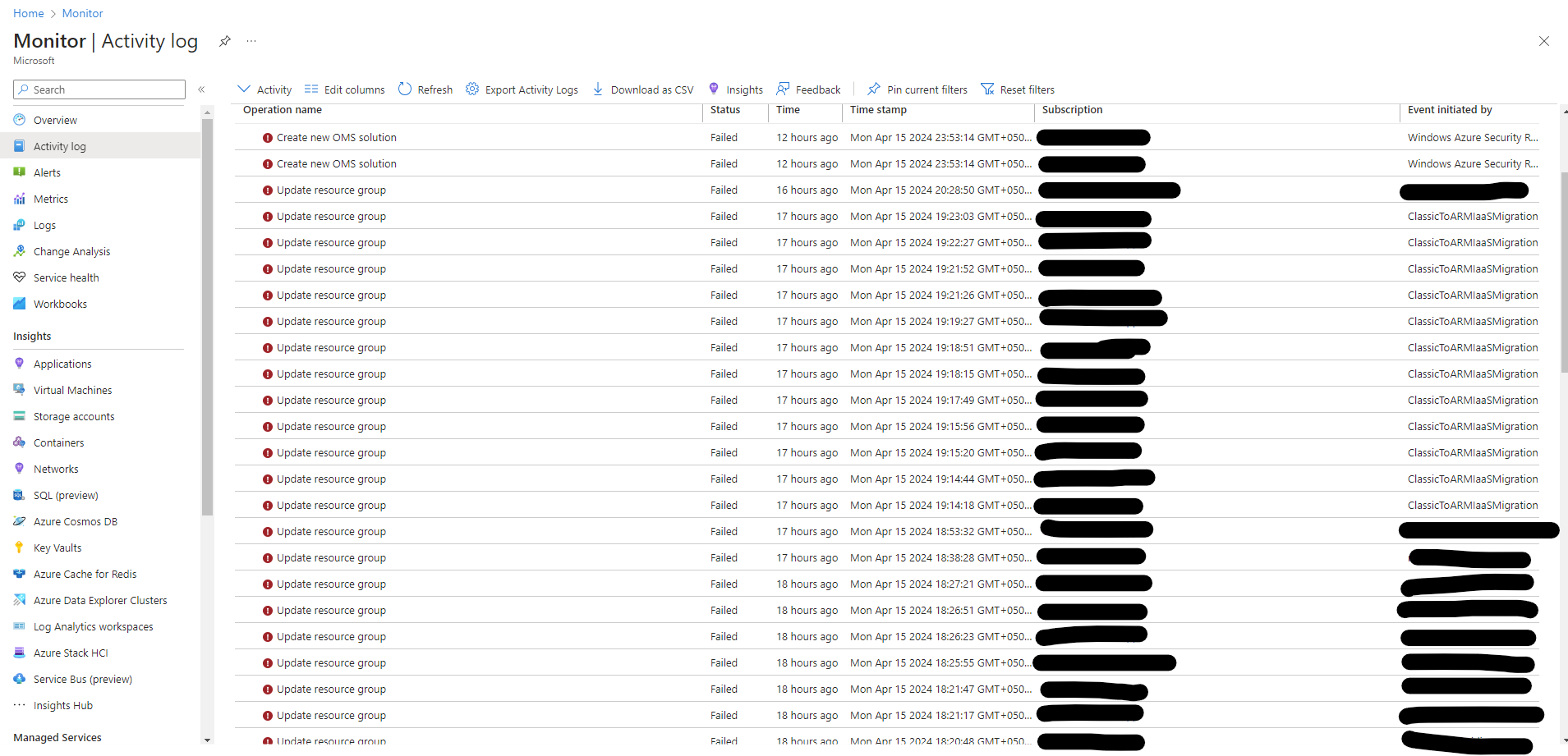 Azure - EastUS - Failed to create the resource group - ServerTimeout - Microsoft Q&A