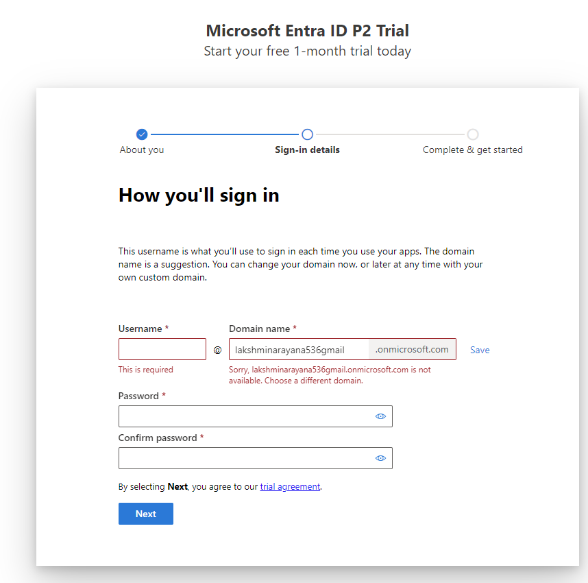 Unable to activate Entra P2 Trail for Azure certification exam ... Unable to activate Entra P2 Trail for Azure certification exam ...