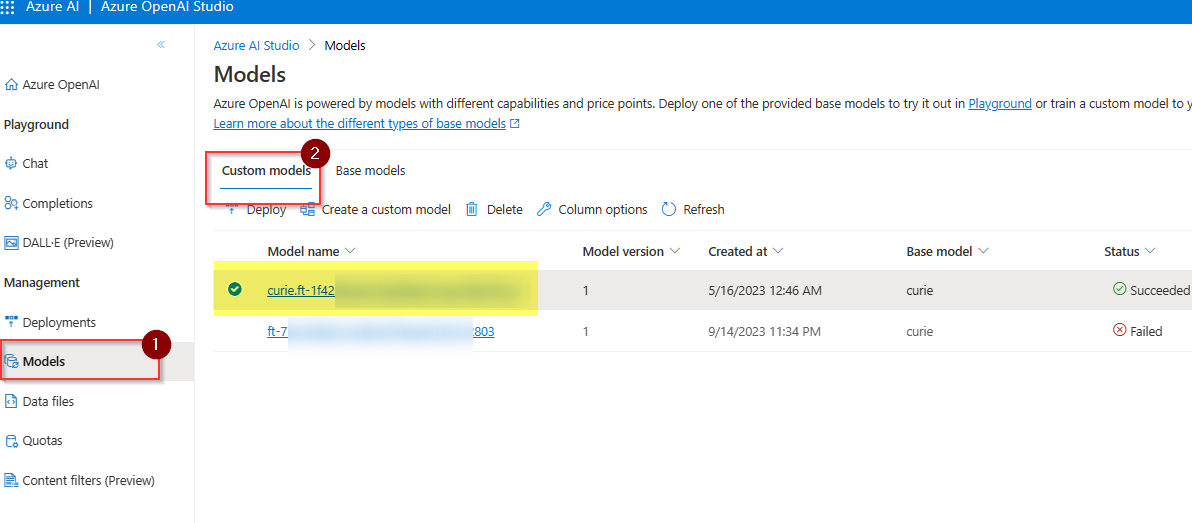 Where do I find the overall training and validation loss for a fine-tuning in Azure OpenAI ...
