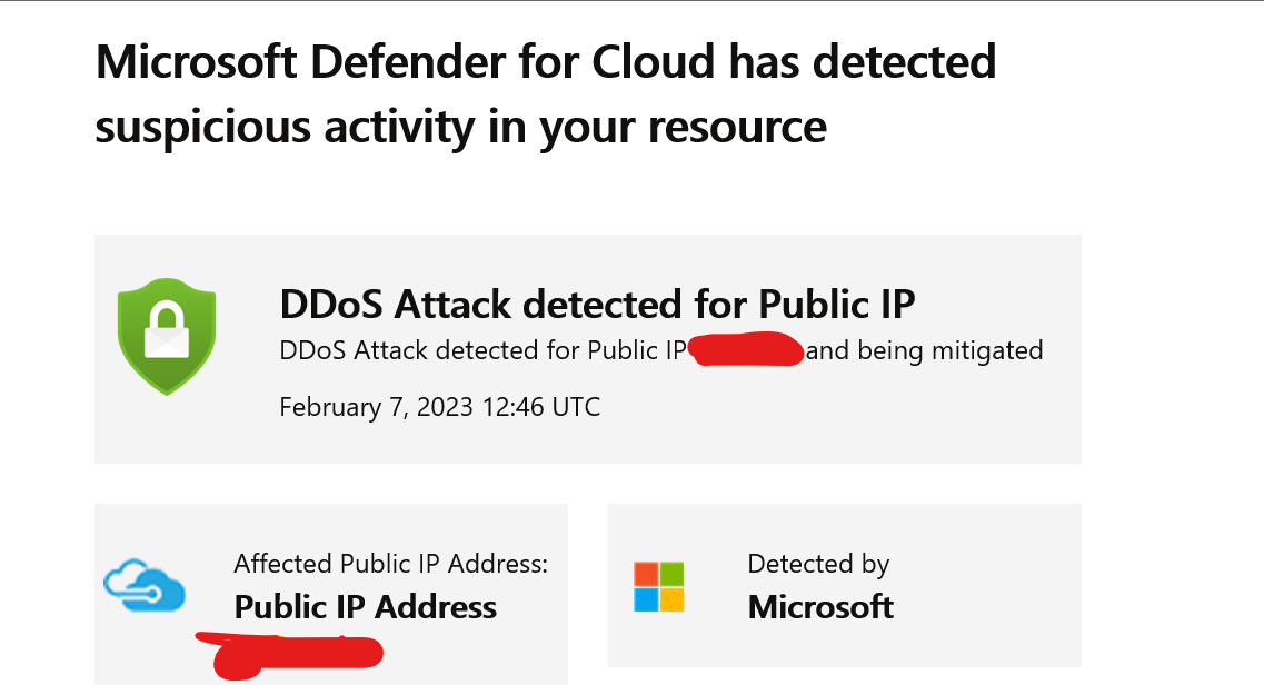 DDoS Attack detected for Public IP - Microsoft Q&A