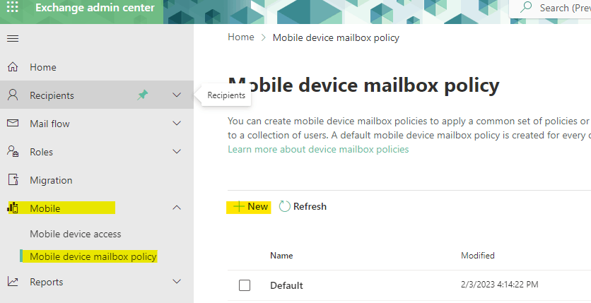 limit mobile emails view - Microsoft Q&A