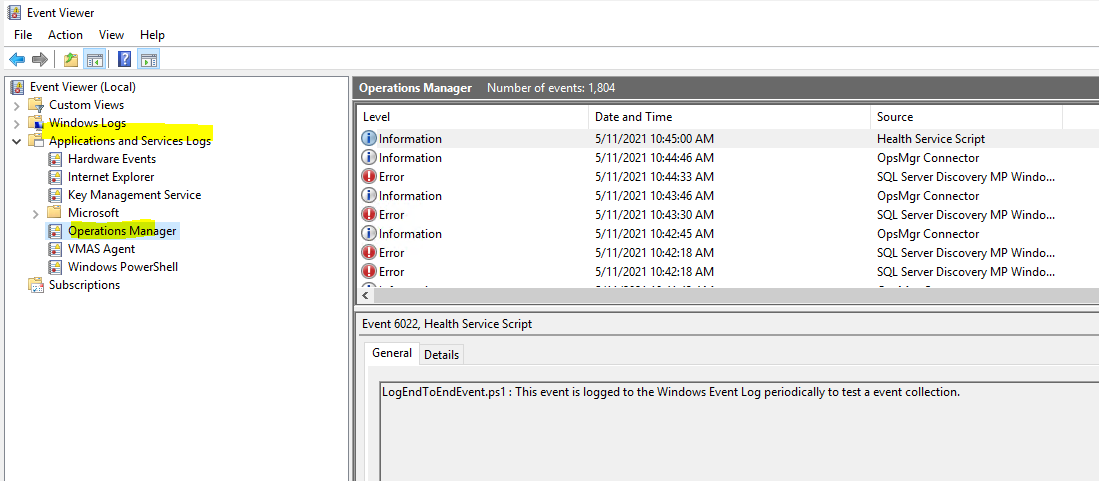 SCOM agent event viewer log is not updating. - Microsoft Q&A