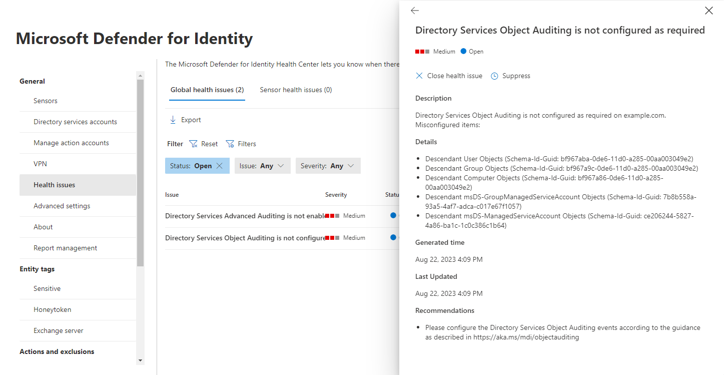 Resolving Microsoft Defender for Identity global health issues ...