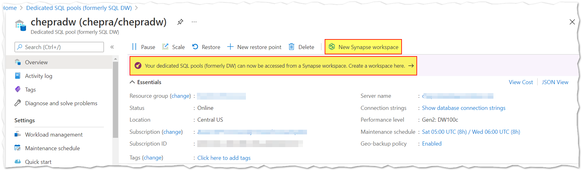 Can i connect to a dedicated pool from an existing Synapse workbench ...