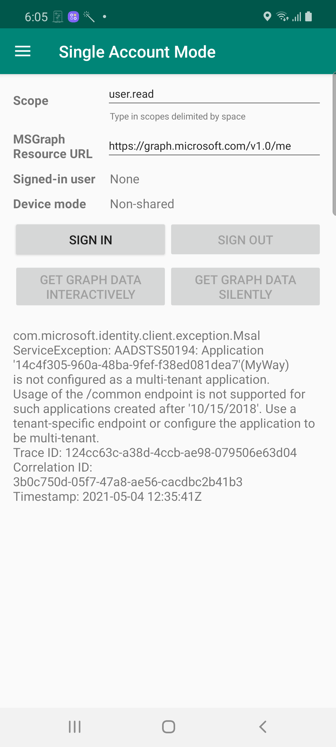 Office365 Graph Api Access Token Generation Error Ios And Android Clients Microsoft Qanda