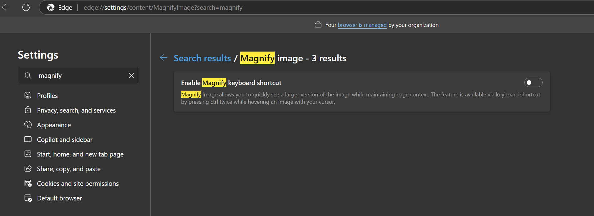how to turn off image-magnify on EDGE. - Microsoft Q&A
