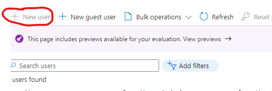 Add new AD User greyed out ( + New User ) - Microsoft Q&A