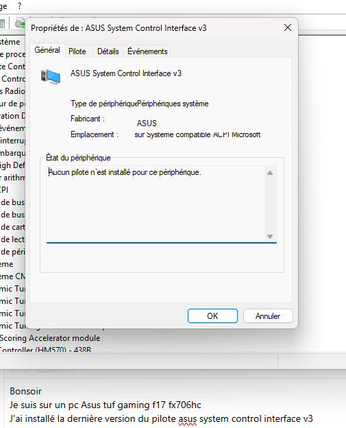 asus sytem control interface v3 - Questions et réponses sur Microsoft
