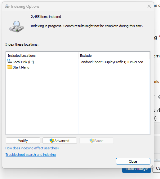 Indexing is not running/ Windows search service keeps crashing/failing ...