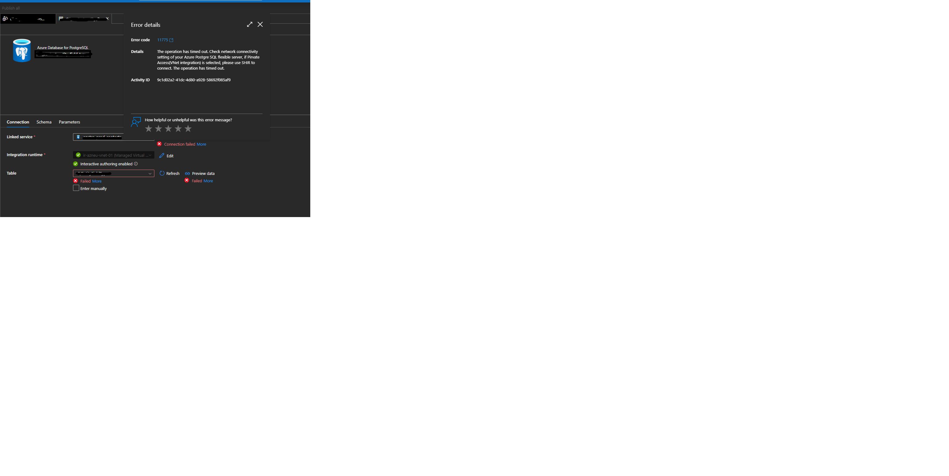 ADF: PostgreSQL DB connection issue - Microsoft Q&A ADF: PostgreSQL DB connection issue - Microsoft Q&A