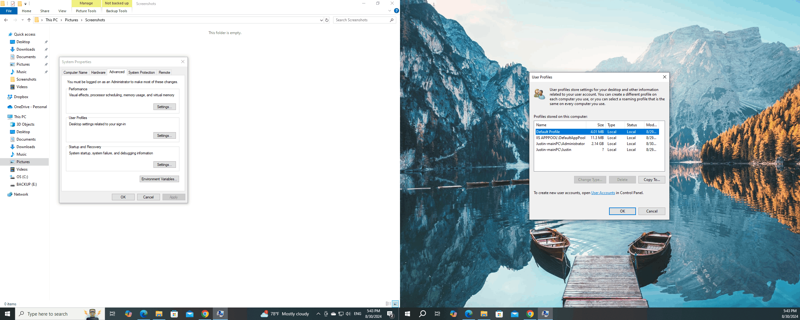 Local user account disappeared and windows defaulted to admin account ...