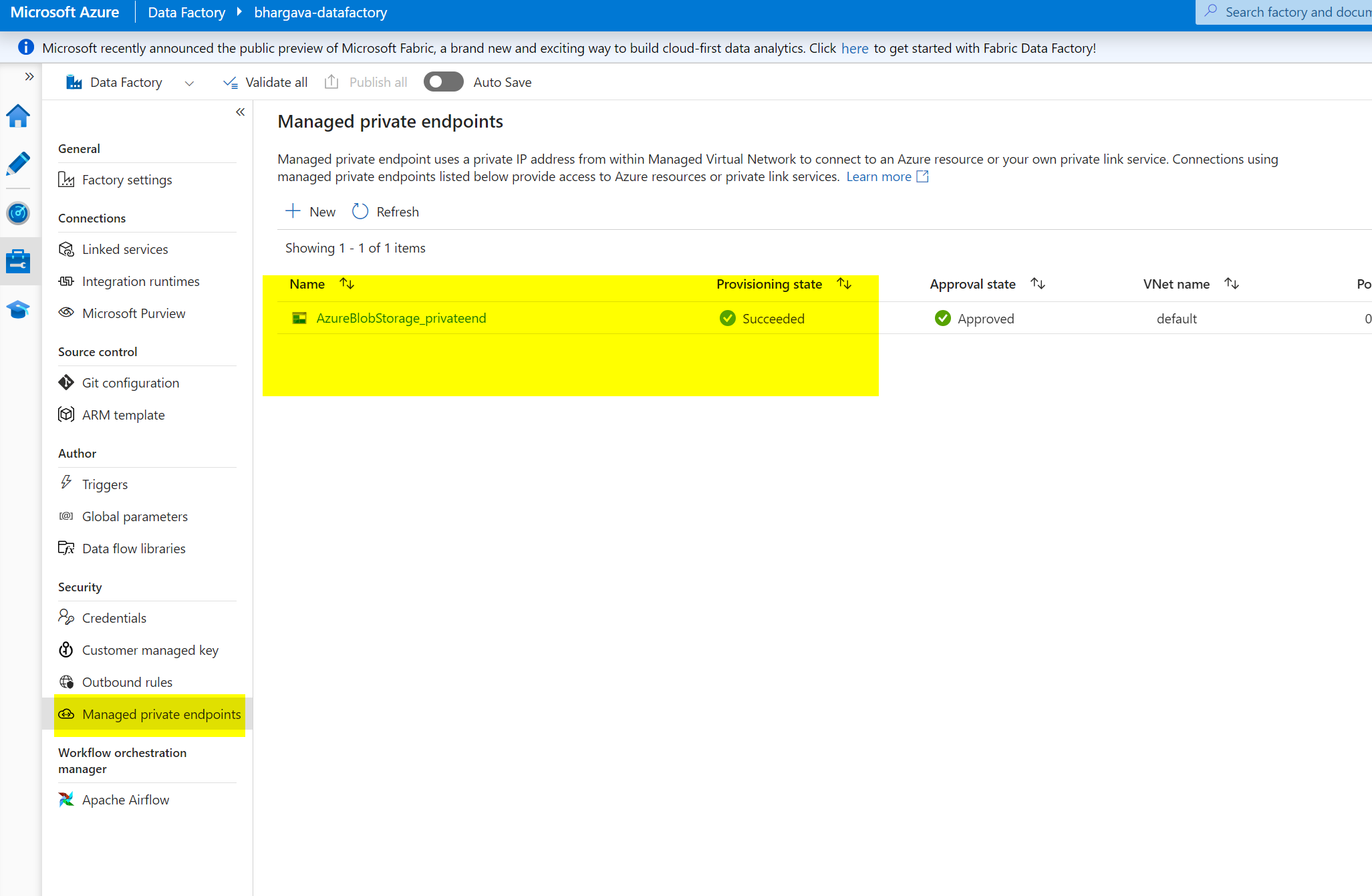 Azure Data Factory-Managed Private Endpoint is coming greyed out - Microsoft Q&A