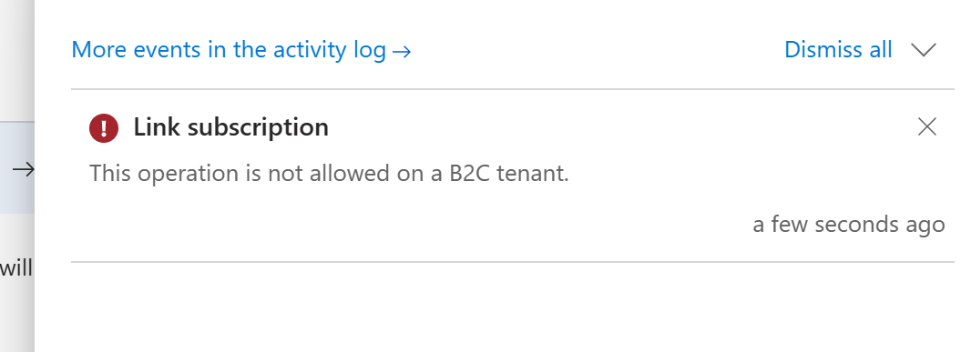 Can't link a subscription to External ID tenant - Microsoft Q&A