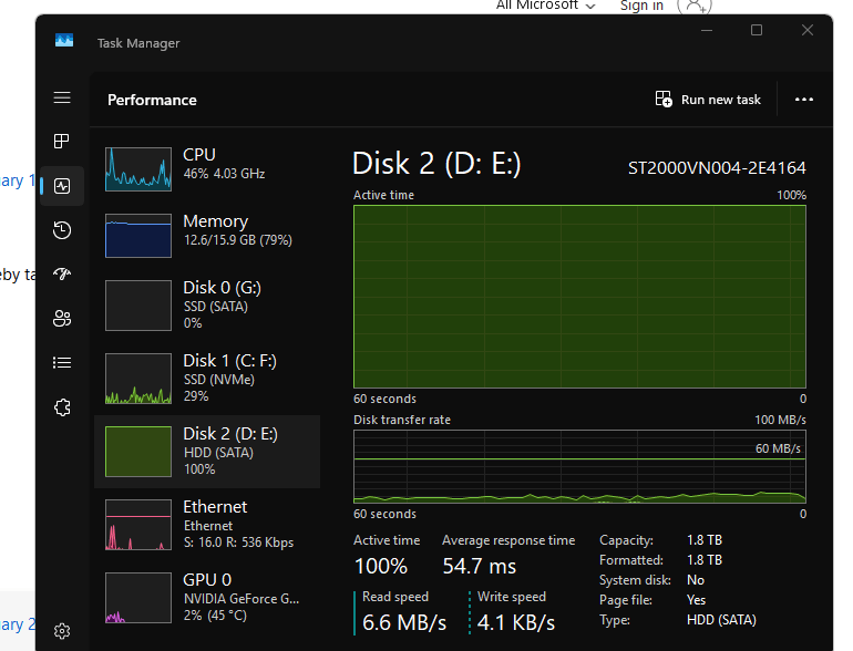 Windows 11 100% disk usage - Microsoft Q&A