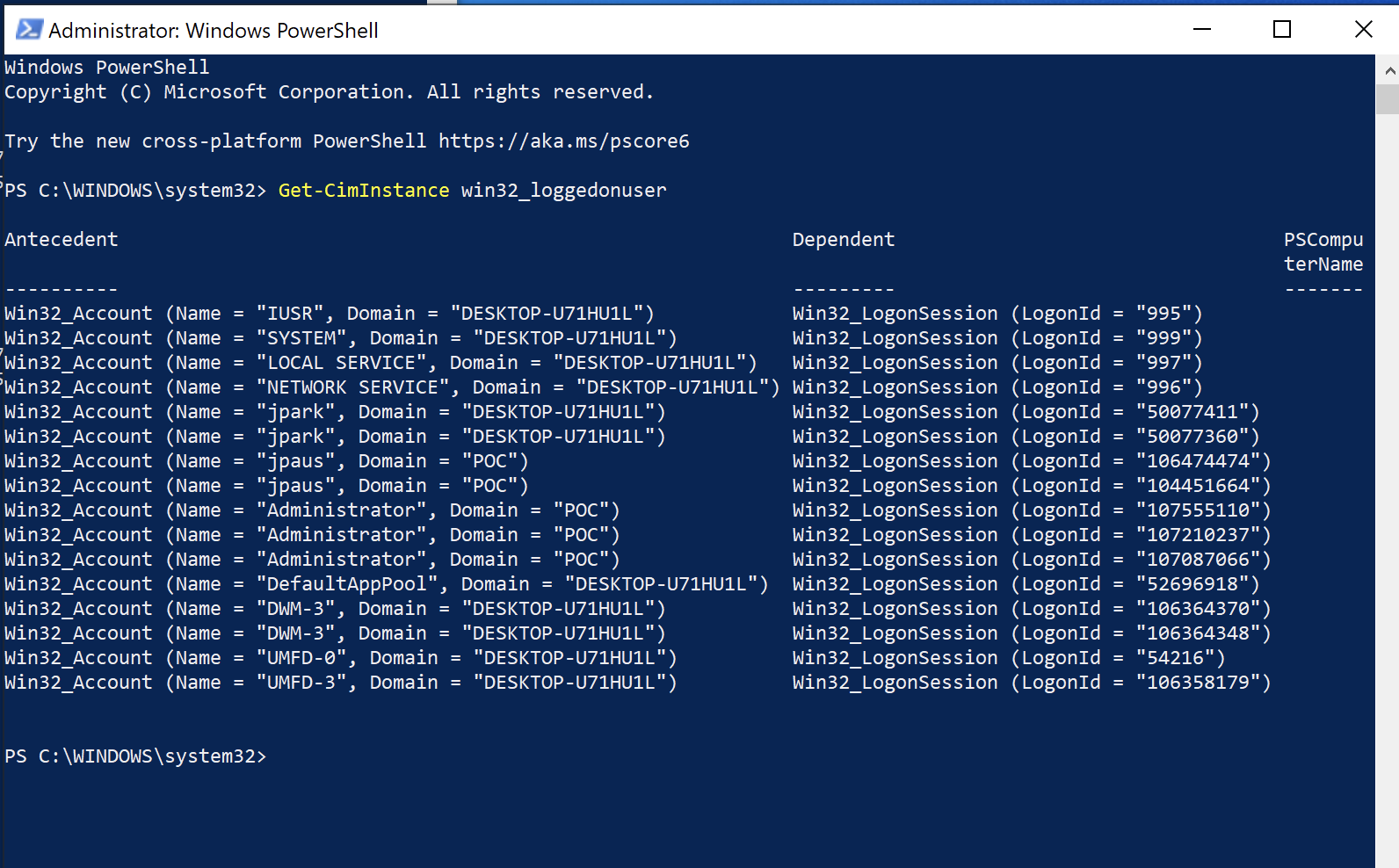 Looks like Windows runas domain administrator leaks sessions ...