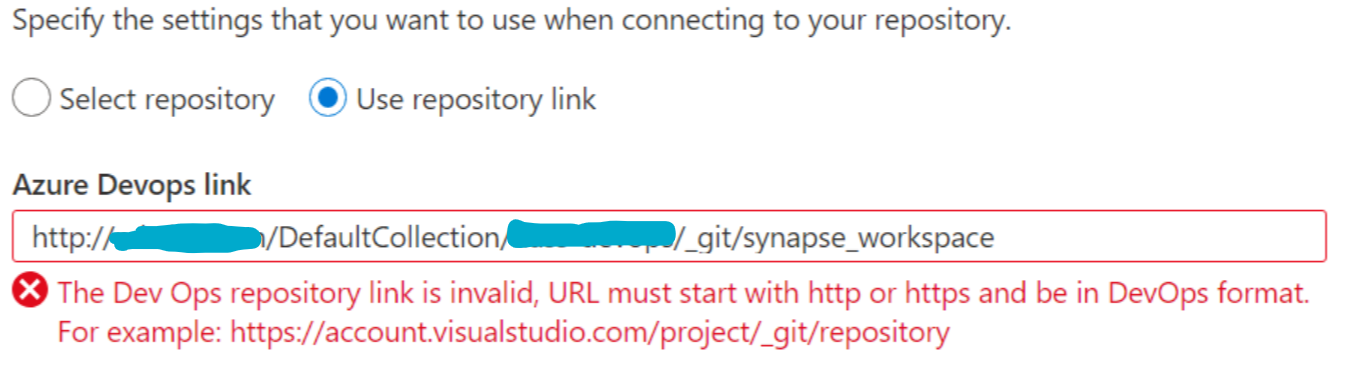 How to configure git repository placed inside Azure DevOps Server 2022 (on-prem) with synapse ...